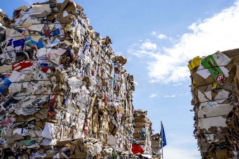 Valencia,Spain, 3,6,2017: Outdoor Paper and Cardboard Dump Editorial ...