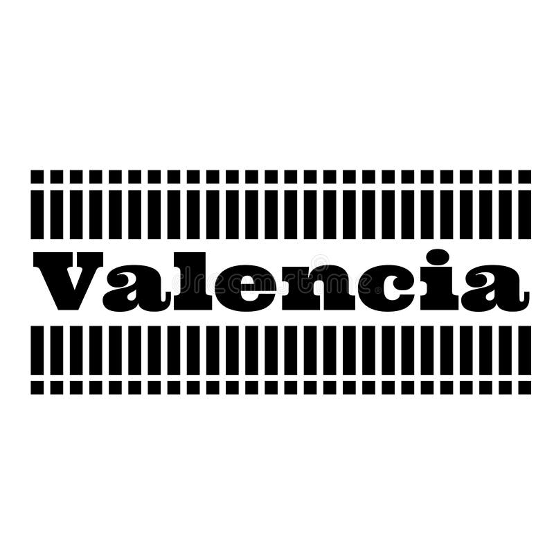 VALENCIA Stamp on White Background Stock Vector - Illustration of ...