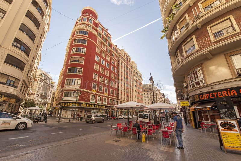 Valencia Streets editorial stock photo. Image of walk - 53824618