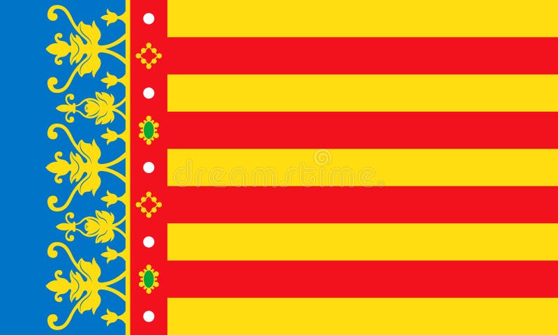 Valencia and Valencian Community - Flag Stock Vector - Illustration of ...