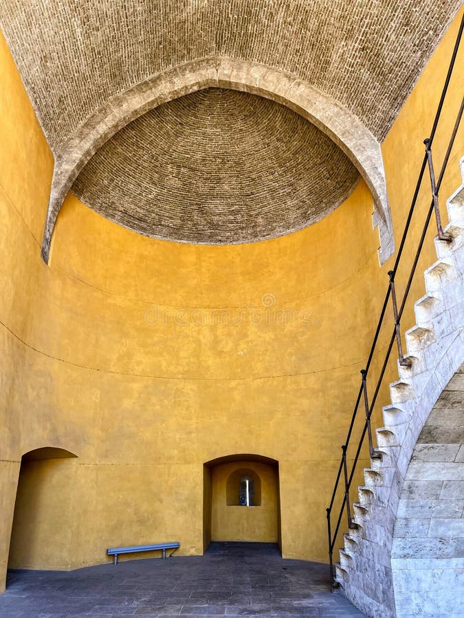 Valencia Yellow Archway with Stone Staircase Stock Photo - Image of ...