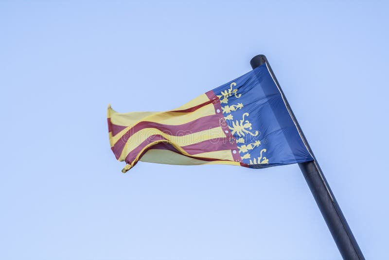 Valencian Community Flag Waving in the Air Stock Photo - Image of blue ... Valencian Community Flag Waving in the Air Stock Photo - Image of blue ...