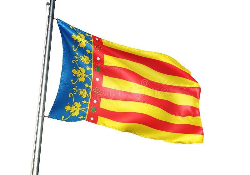3D Flag Of Valencian Community, Spain. Stock Illustration ... 3D Flag Of Valencian Community, Spain. Stock Illustration ...