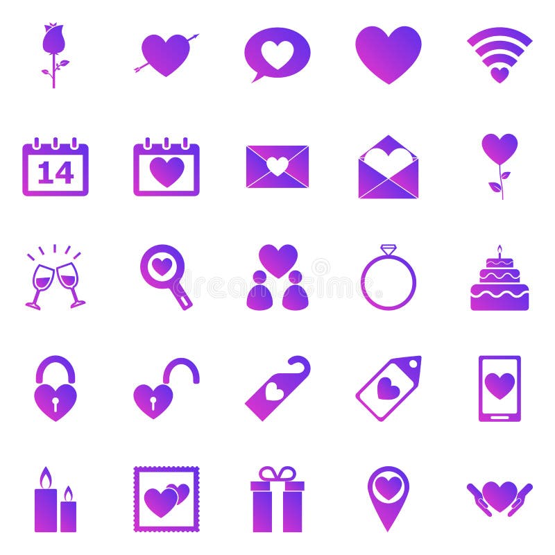 Valentijnscyons Voor Dagverloop Op Witte Achtergrond Vector Illustratie ...