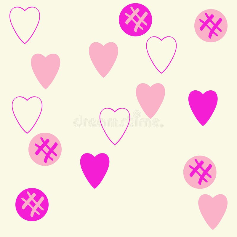 Valentin Pattern,hearts,ellipses Scribbles. Hand Drawn. Stock Vector ...