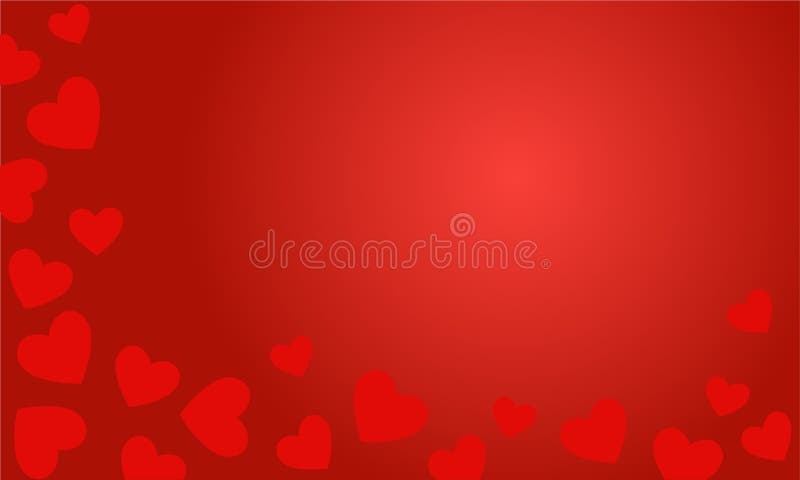 Valentine Abstract Background. Hearts on Red Gradient Background Stock ...
