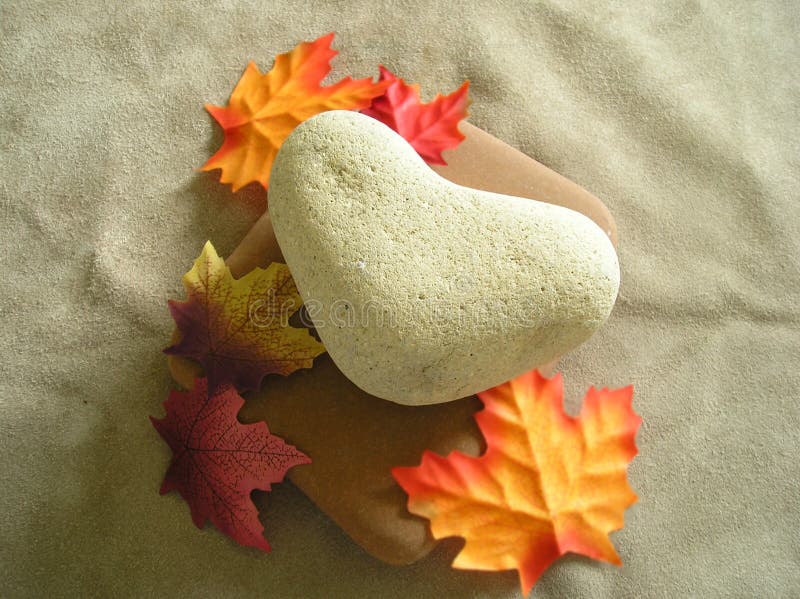 Valentine Autumn Fall Heart Rock Stone Stock Image - Image of lovers ...