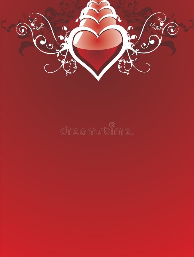 Red Valentine Background with Many Flowers, Vecto Stock Vector ...
