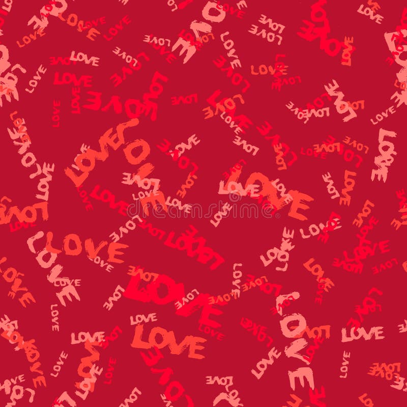 Valentine Background Painted Words Love Ilustração do Vetor ...