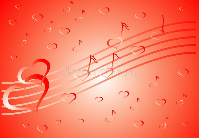 Valentines music hearts stock illustration. Illustration of design ...