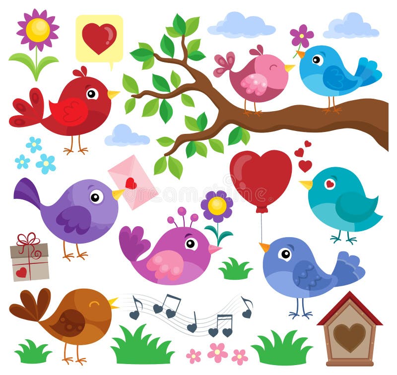 Stylized birds theme set 2 stock vector. Illustration of nesting - 84728349