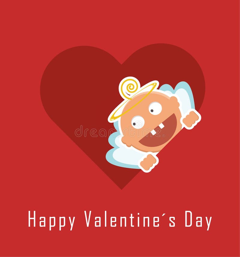 Valentine Card - Angel (vector) Stock Vector - Illustration of edge ...