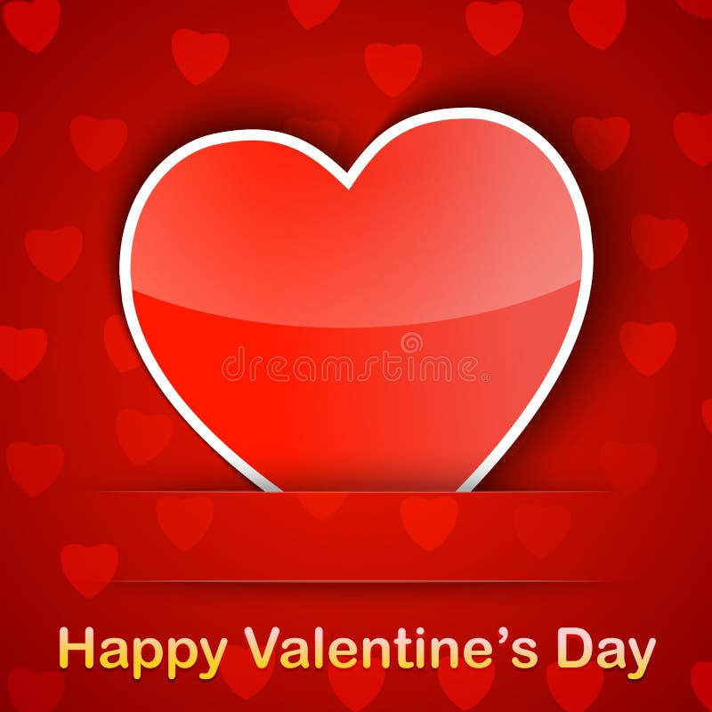 Love Card Template with Blank Photo Frame on the Red Background Stock ...