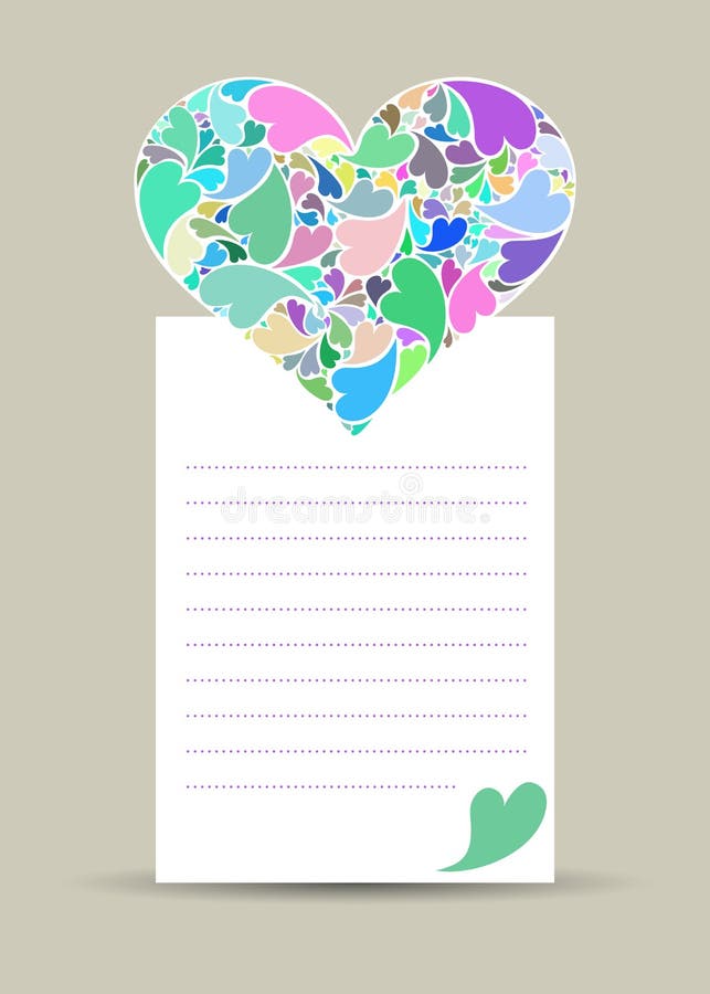 Valentine Card with Hearth Made of Small Hearts Stock Illustration ...