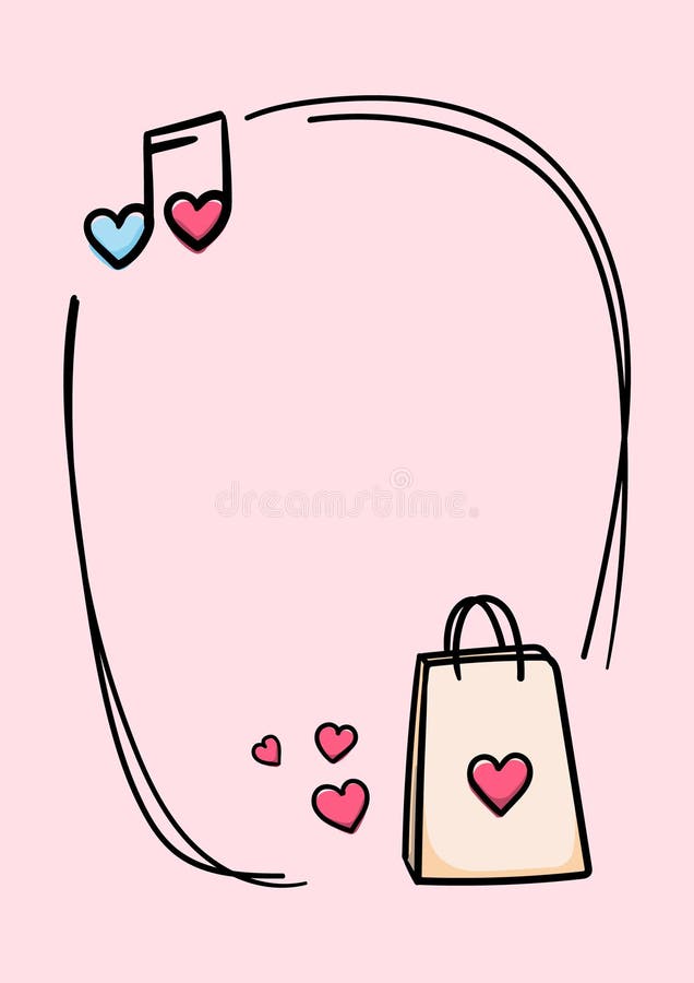 Valentine Card with Hearts, Notes, Gift and Frame for Text Stock Vector ...