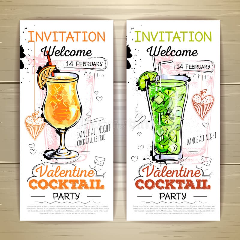 Valentine Cocktail Party Poster. Stock Vector - Illustration of club ...