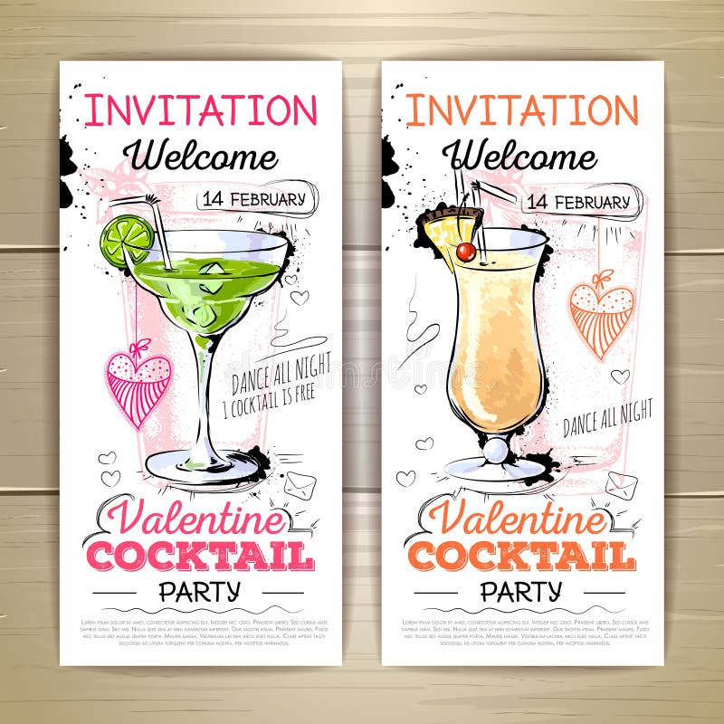 Valentine Cocktail Party Poster. Stock Vector - Illustration of card ...