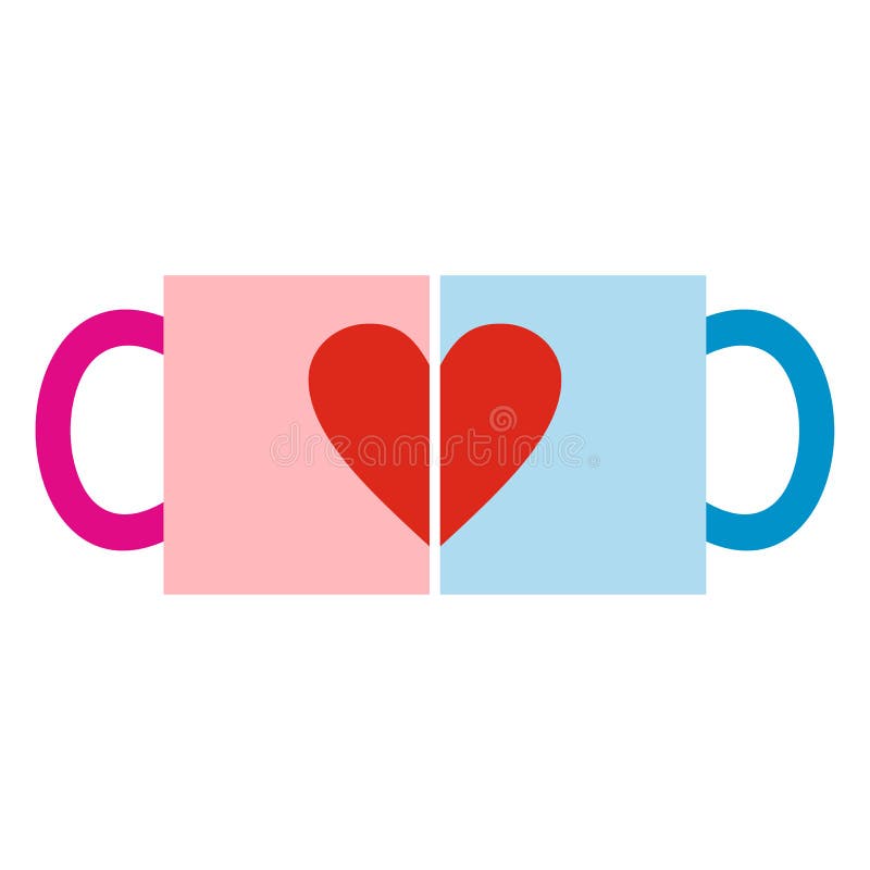 Valentine Day Couple Cups Icon Stock Illustration - Illustration of ... Valentine Day Couple Cups Icon Stock Illustration - Illustration of ...