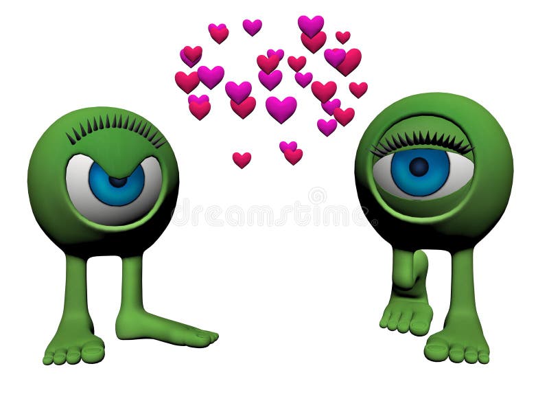 Valentine Day Couple Feliz - 3d Rendem Ilustração Stock - Ilustração de ...