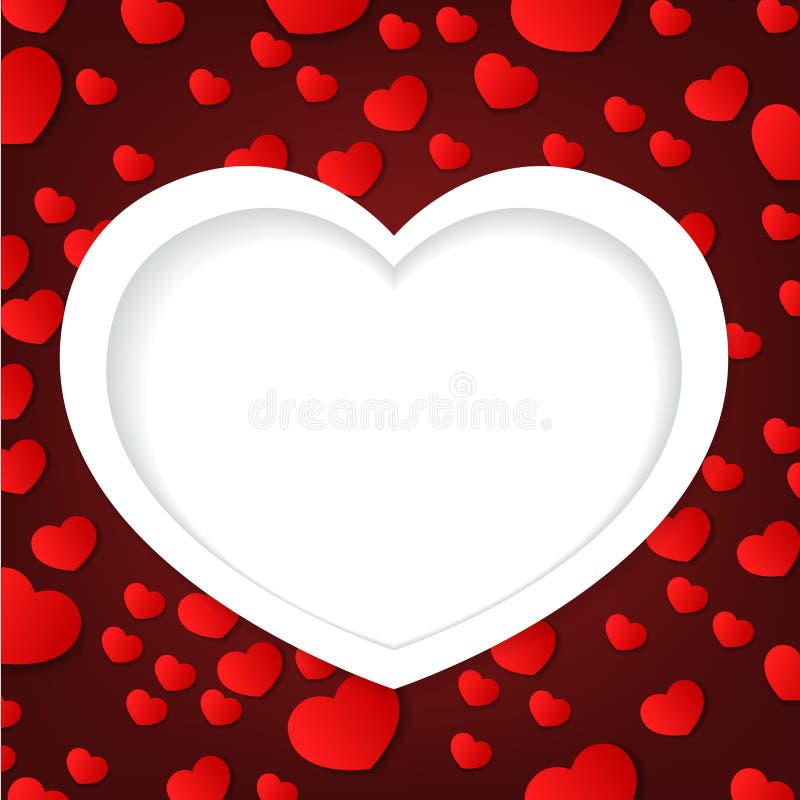 Valentine Day Greeting or Gift Card with Heart Background Stock Vector ...