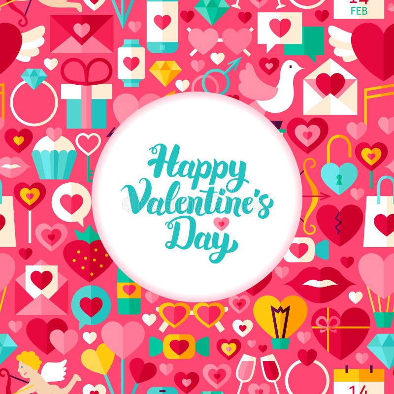 Valentine Day Greeting Plat Illustration de Vecteur - Illustration du ...