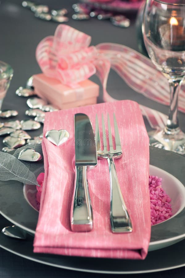 Valentine Day Romantic Table Setting Stock Photo - Image of card, lunch ...
