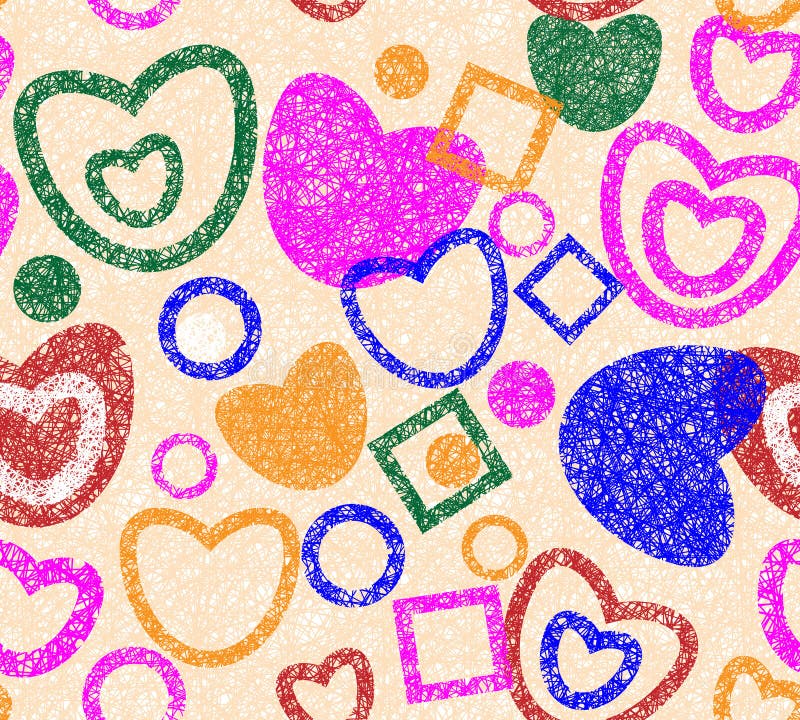 Neon Seamless Pattern with Valentine Hearts Stock Vector - Illustration ...