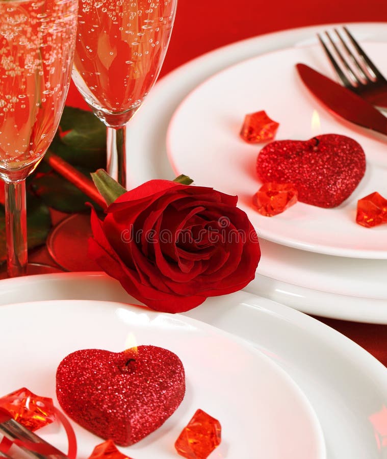 Valentine Day Table Setting Stock Photo - Image of home, decoration ...