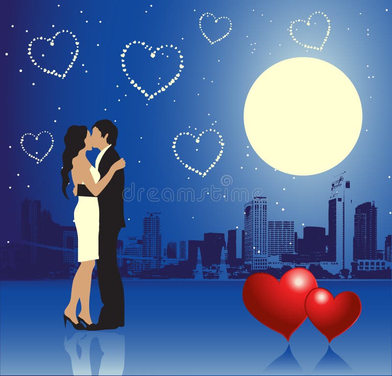 Valentine Day, Urban Scene, Couple Stock Vector - Illustration of ...