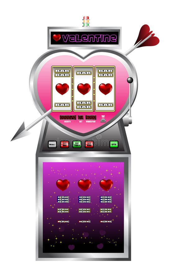 Valentine Drawing of Slot Machine Stock Vector - Illustration of ...