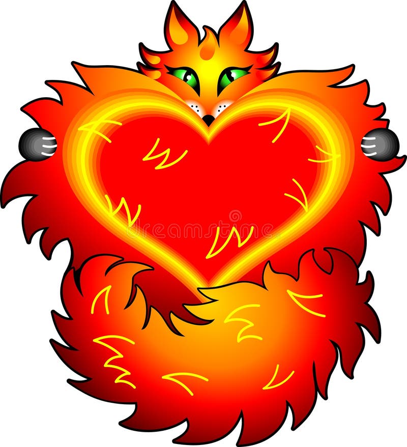 Valentine Fox stock illustration. Illustration of cartoon - 12778273