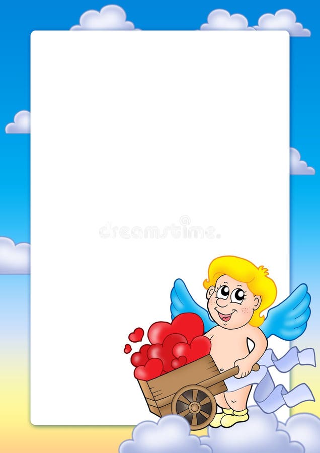 Valentine Frame with Cupid 2 Stock Illustration - Illustration of ...
