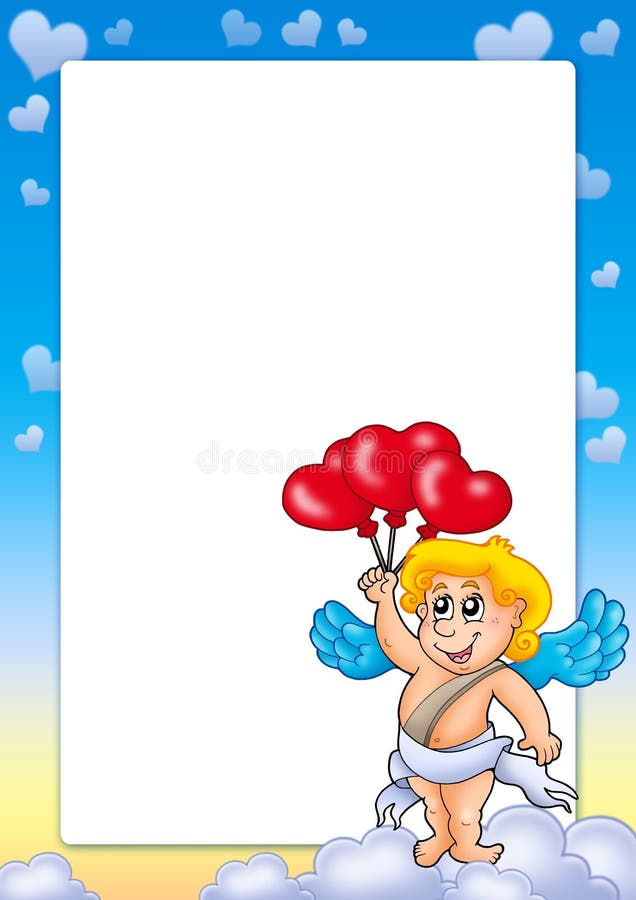 Valentine Frame with Cupid 5 Stock Illustration - Illustration of angel ...