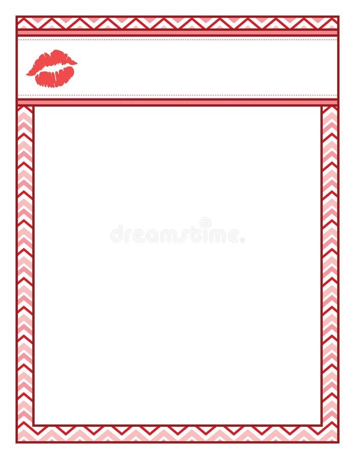 Valentine Frame with Kiss Lips, Red and Bold Stock Vector ...