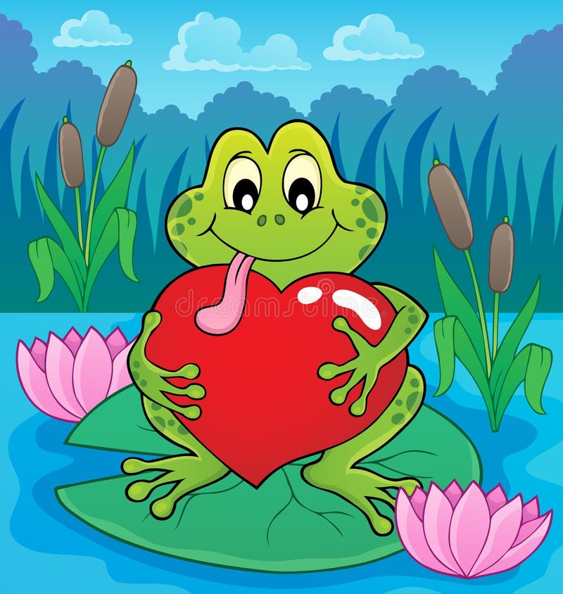 Valentine`s Day Frog stock illustration. Illustration of adore - 85460534