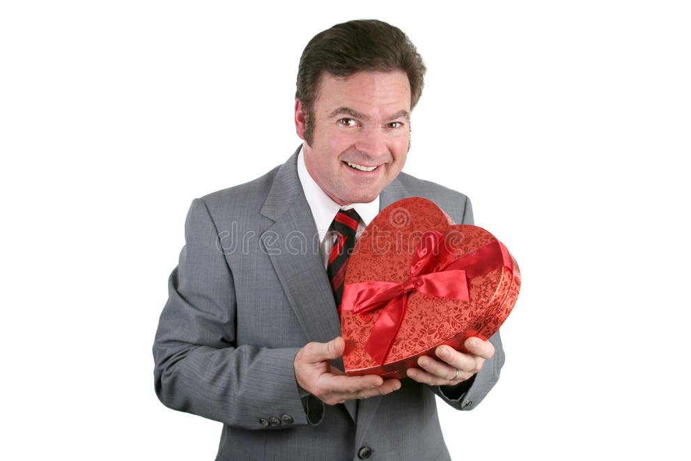 Valentine Guy with Candy stock image. Image of present - 1752415