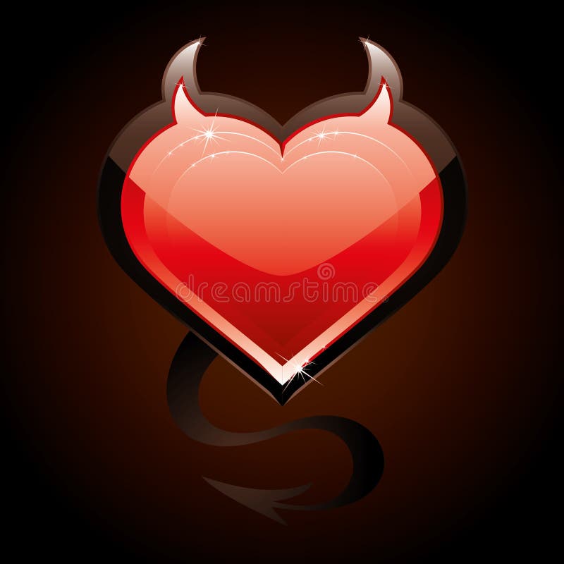 Evil Heart stock vector. Illustration of object, isolated - 7716434