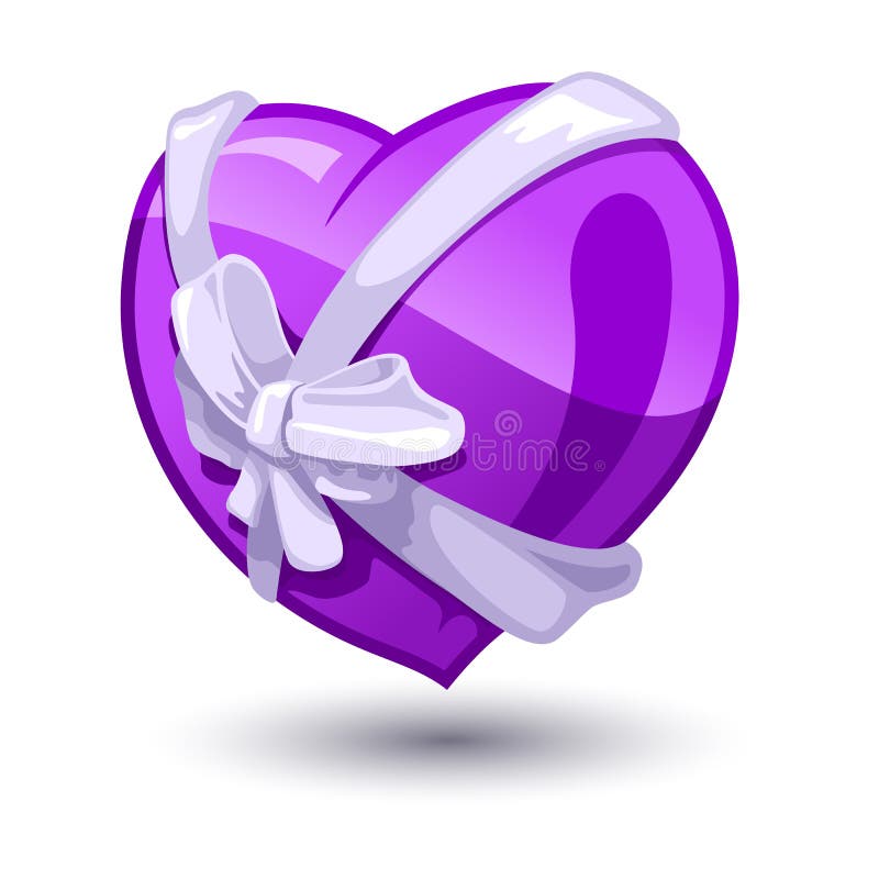 Valentine Heart with a Bow-knot Stock Vector - Illustration of cartoon ...