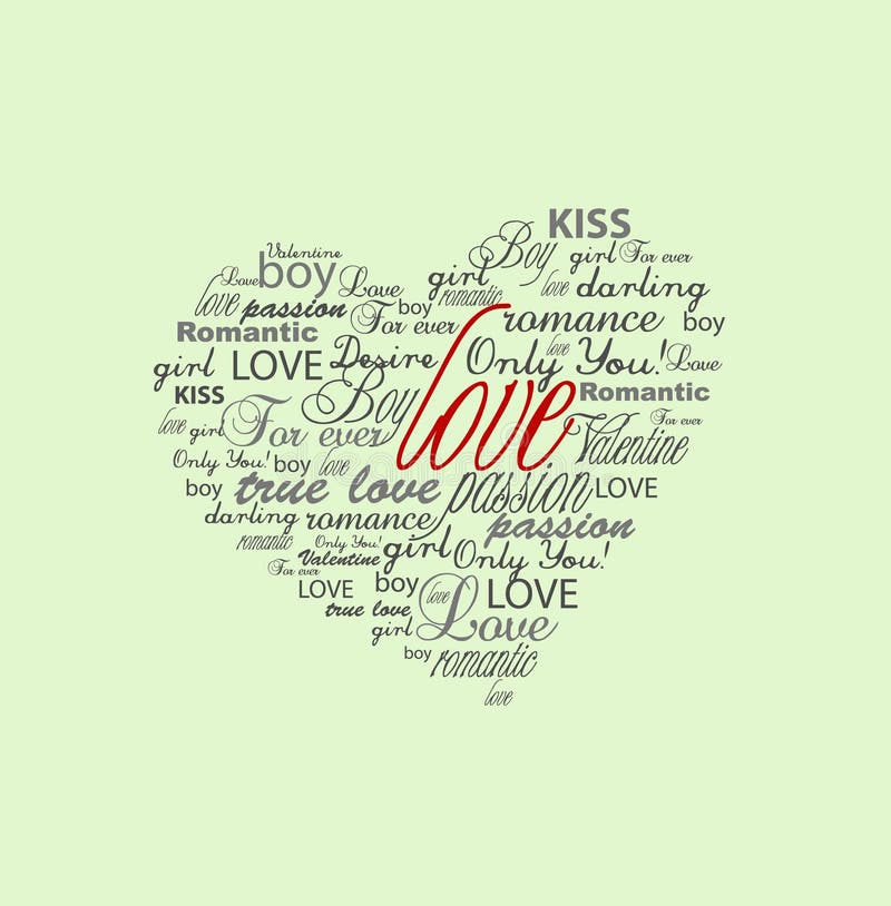 Heart with a Word Love in a Many Languages Stock Vector - Illustration ...