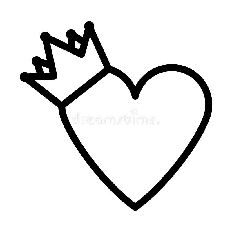 Valentine Heart Crown Icon stock vector. Illustration of gold - 238614421