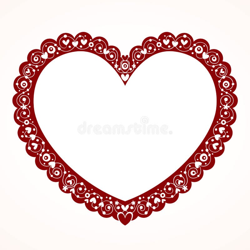 Valentine Heart Decorative Frame Stock Vector - Illustration of ...