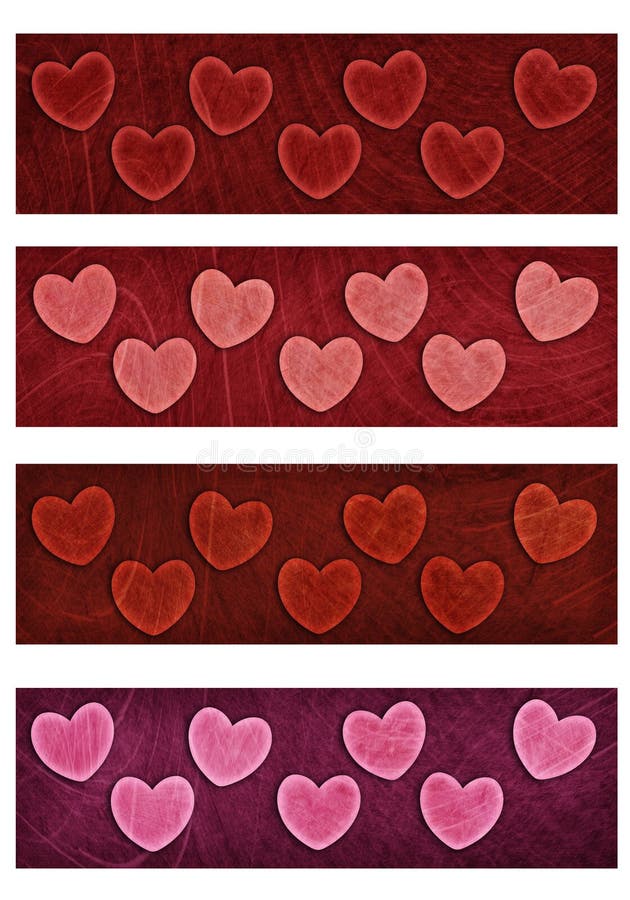 Valentine Heart Four Banners Stock Image - Image of valentinecard ...