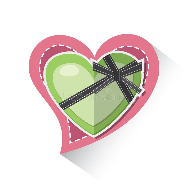 Valentine Heart Gift. Vector Illustration Decorative Design Stock ...