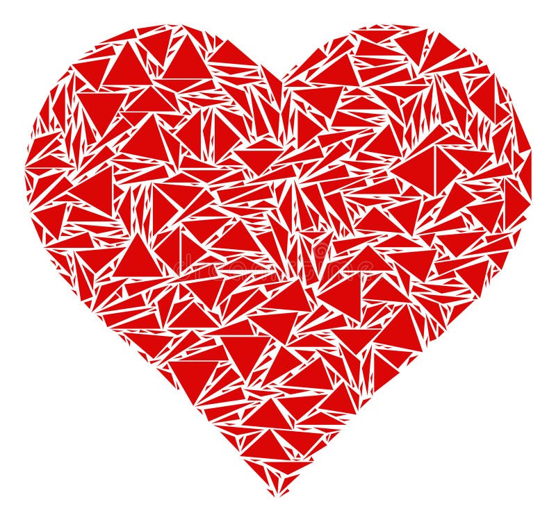 Valentine Heart Mosaic of Triangles Stock Vector - Illustration of ...