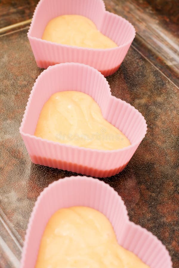 Valentine Heart Shaped Cup Cakes Stock Photo - Image of heart ...