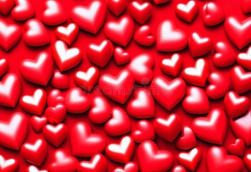 Valentine Hearts Background. Valentines Red Abstract Wallpaper Stock ...