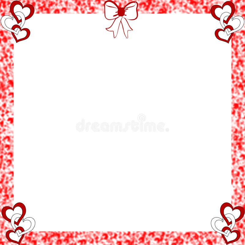 Valentine Hearts Frame Distressed Edges Stock Illustration ...