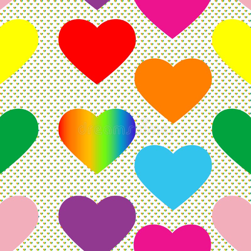 Retro color hearts pattern stock vector. Illustration of colorful - 3091080