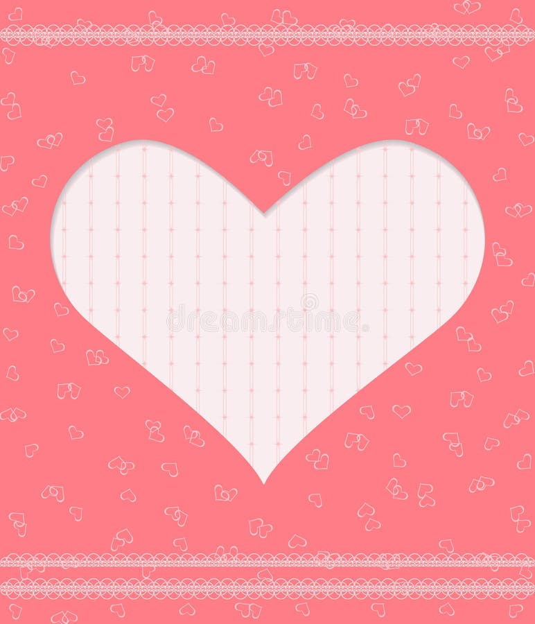 Valentine Invitation Card with Hearts in Pink Tones Stock Vector ...