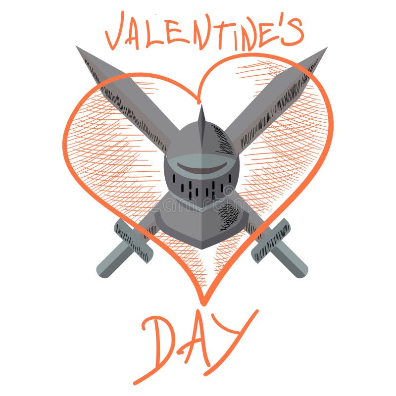 Valentine knight stock vector. Illustration of icon, drawing - 48881194